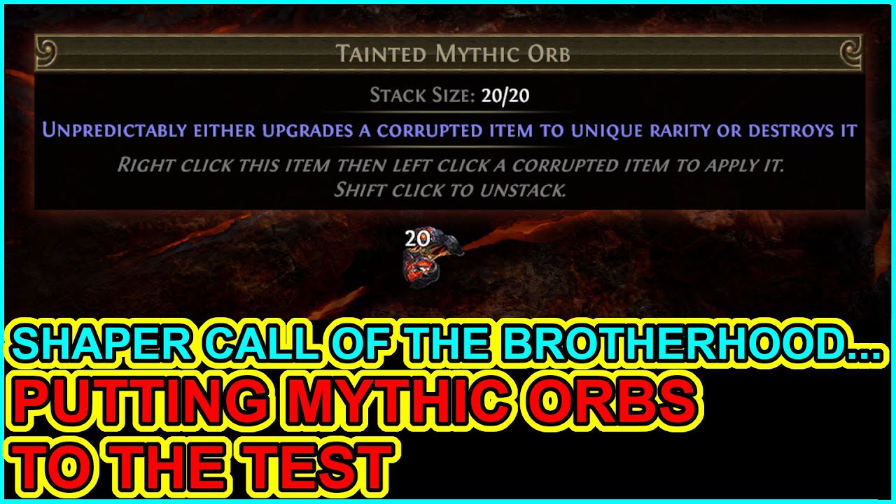 POE 3.22 - Tainted Mythic Orbs - Shaper Call Of The Brotherhood For ...