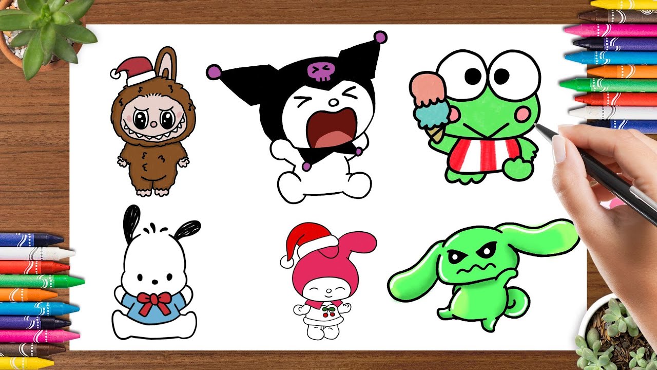 🔴EASY !!! HOW TO DRAW & COLORING CUTE KUROMI AND FRIENDS SANRIO ...