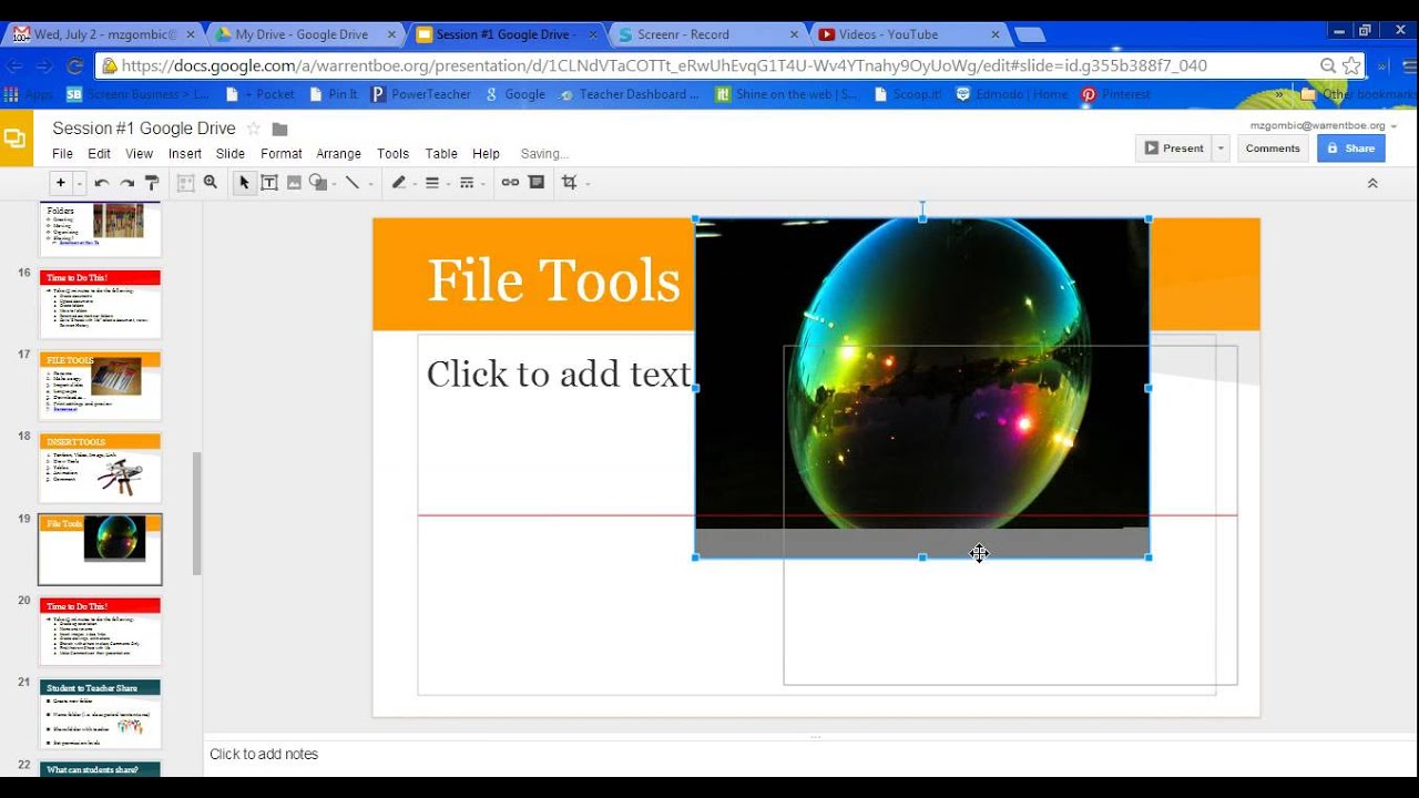 Google Drive- Insert Tools in Presentations - YouTube