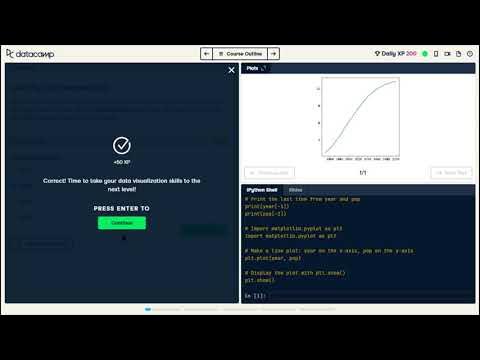 Intermediate Python with Data Camp - Getting Started with MatPlotLib ...
