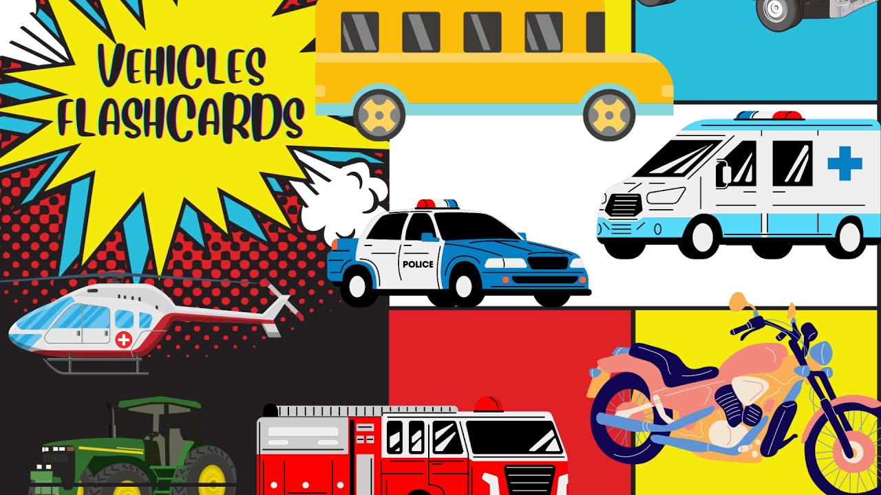 Vehicles Flashcards | Kids Learning | Different types of vehicles for ...