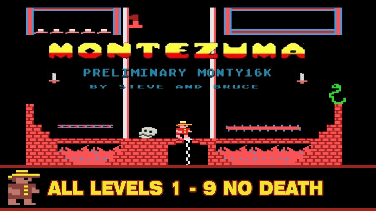 Montezuma Atari 800 XL Preliminary Monty - Full Gameplay No Death ...
