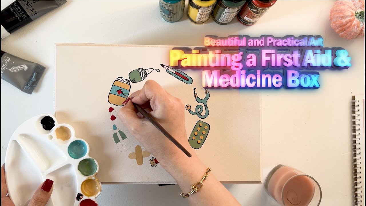 Painting a First Aid & Medicine Box | Beautiful and Practical Art - YouTube