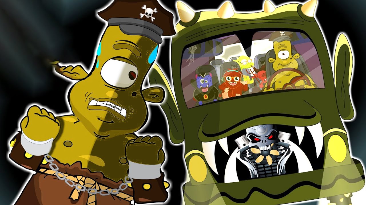 Monsters on the Bus - Wheels on the Bus | Fun Halloween Song | Animated ...