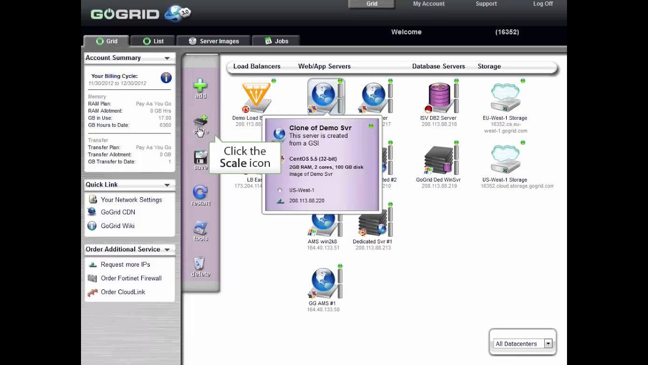 How To Scale a GoGrid Cloud Server - YouTube