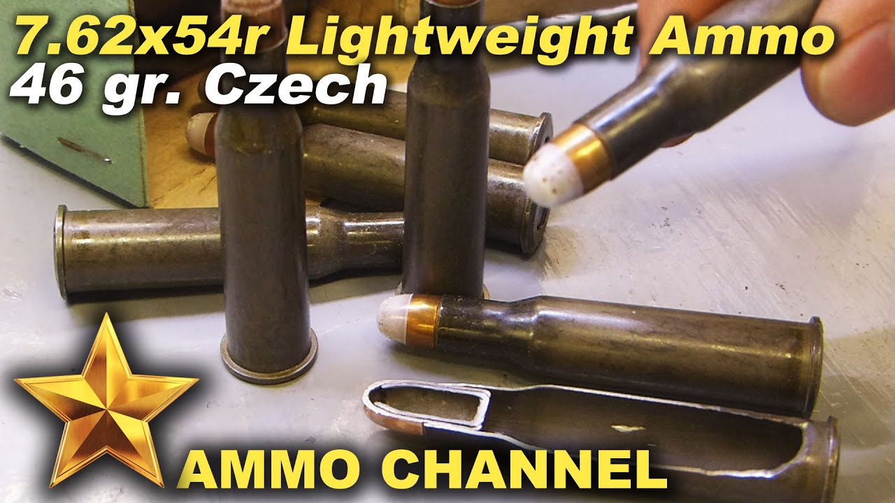 7.62x54r Czech 46 gr featherweight ammo - YouTube