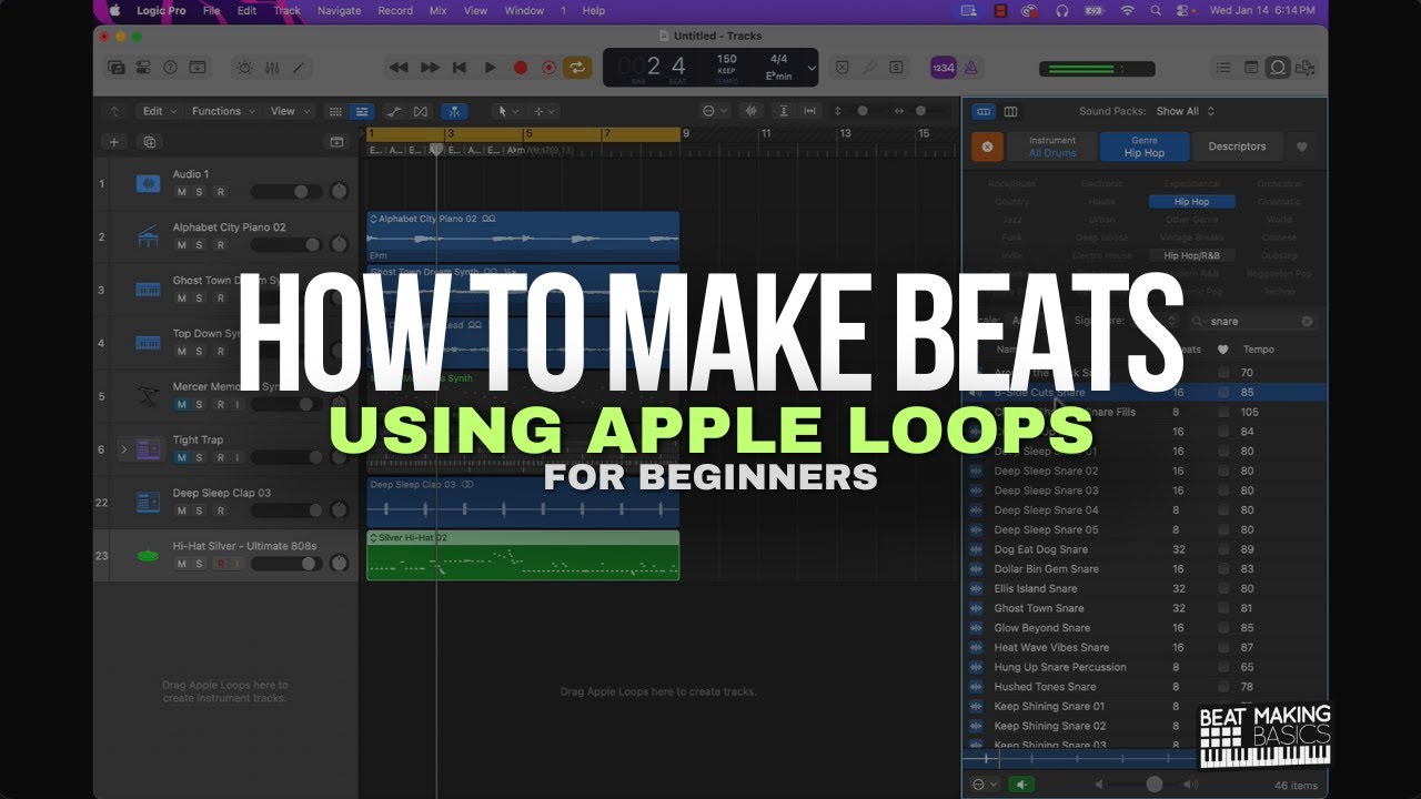 How To Make Beats Using Apple Loops | Logic Pro Tutorial For Beginners ...