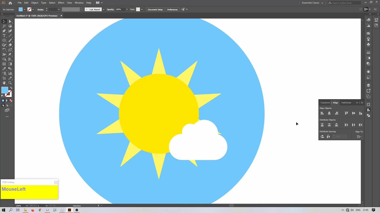 Adobe Illustrator Tutorial - Create Weather Flat Icon - YouTube