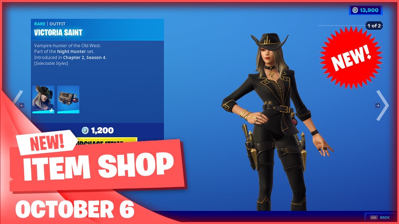 FORTNITE ITEM SHOP OCTOBER 6 2020. NEW VAMPIRE HUNTER*VICTORIA SAINT ...