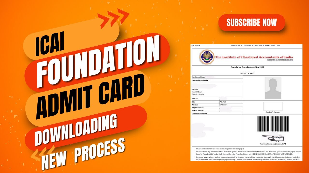 CA FOUNDATION ADMIT CARD DOWNLOADING NEW PROCESS FOR JUNE 2024 EXAM ...
