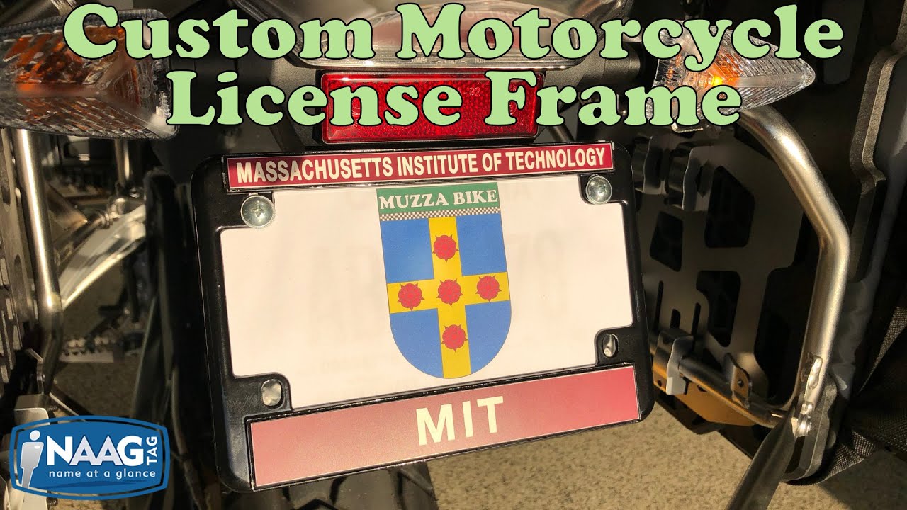 NAAG custom motorcycle license frame - YouTube