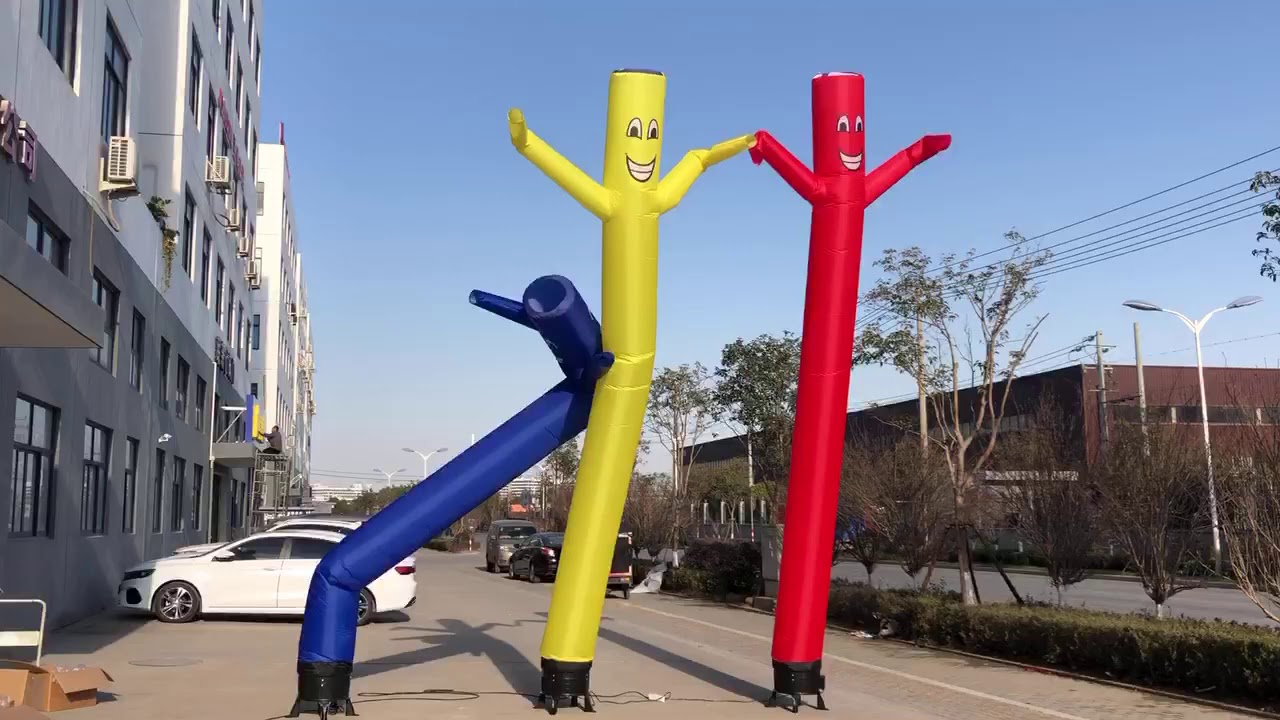 Advertising outdoor inflatable air dancer ，dancing in the wind. - YouTube