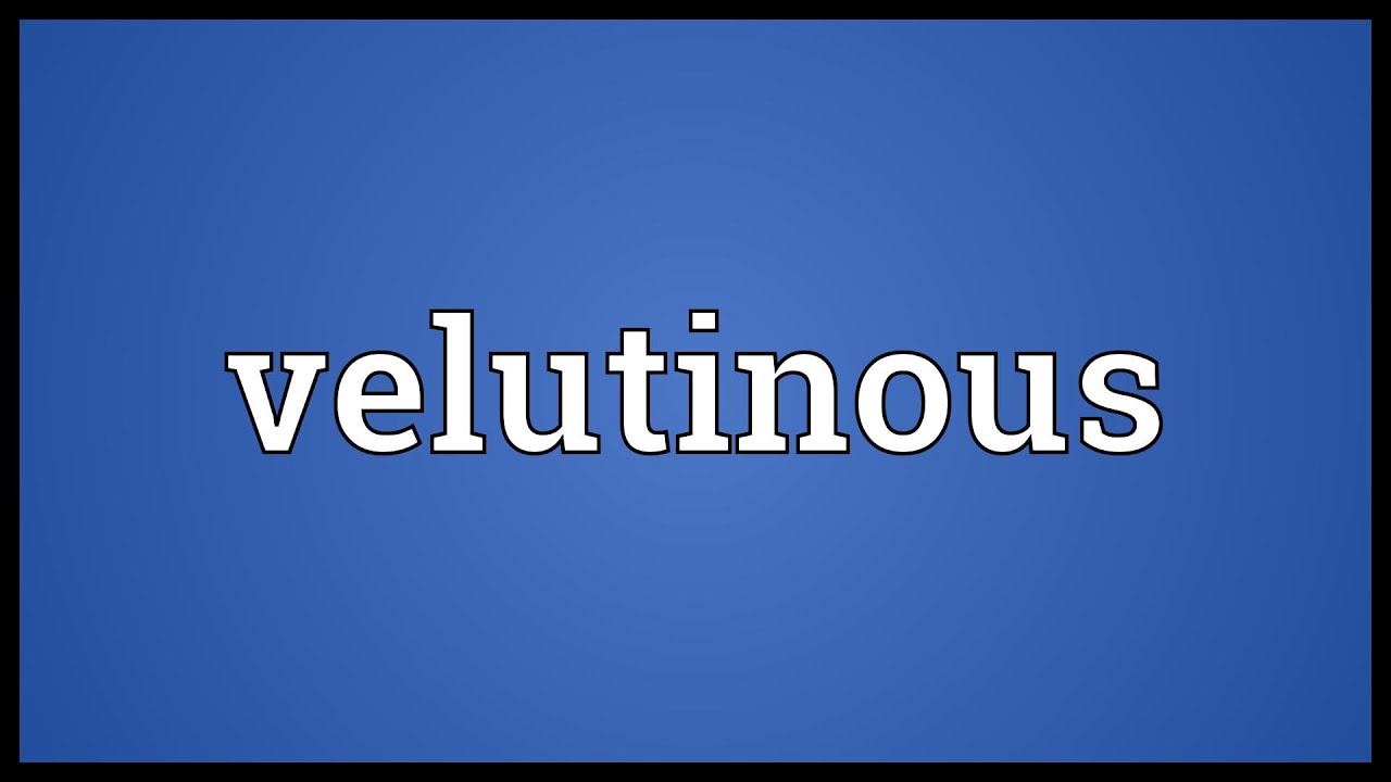 Velutinous Meaning - YouTube