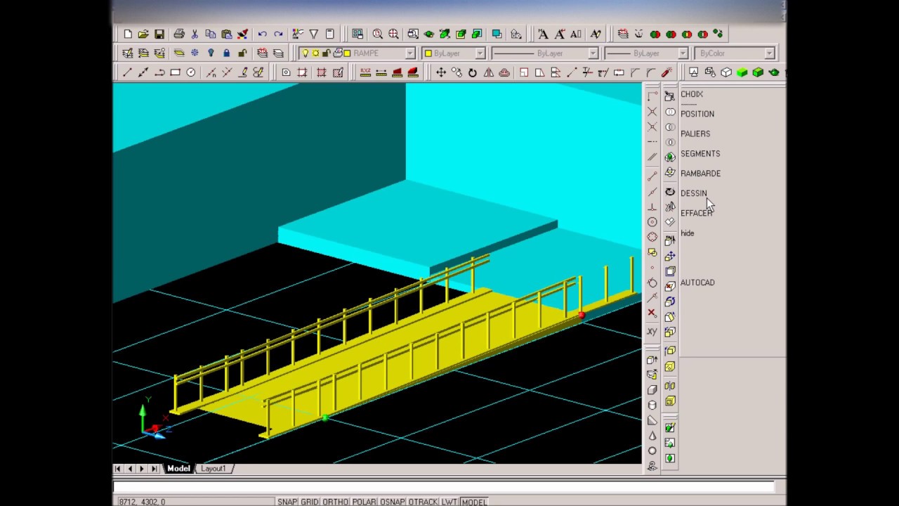 3D modeling: drawing a ramp (June 1996) - YouTube