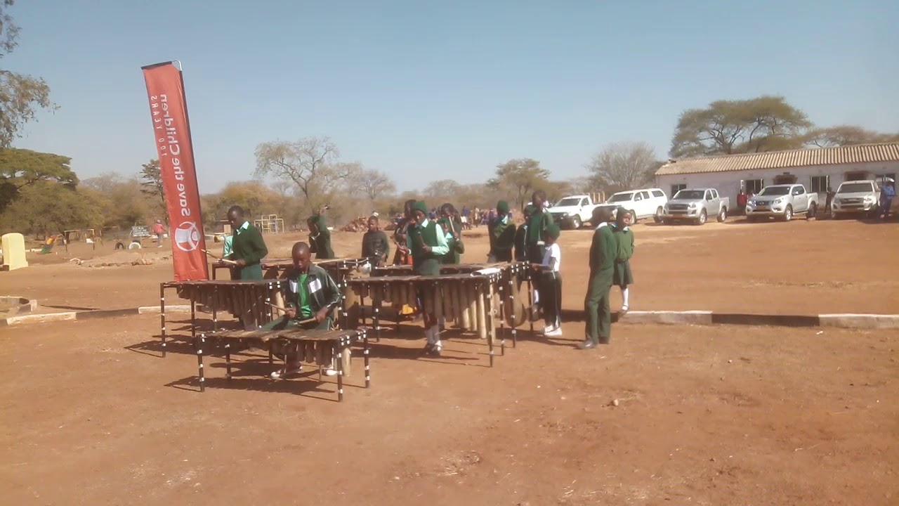 Hwange National Park Main Camp Primary School Pupils play Marimba - YouTube