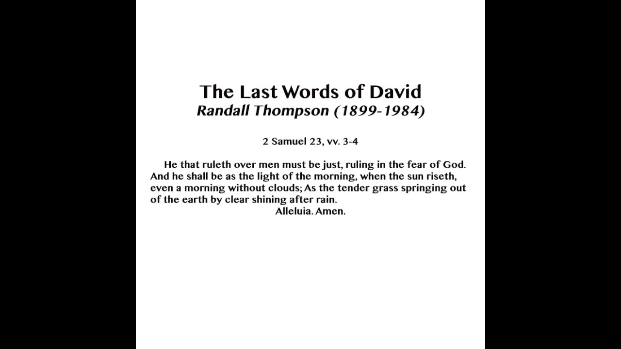 Fountain Music Series 2017 Spring Concert - The Last Words of David ...