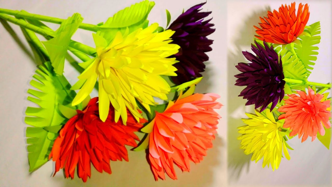 A4 nirmana | Nirmana | How to make paper flowers | kadadasi mal nirmana ...