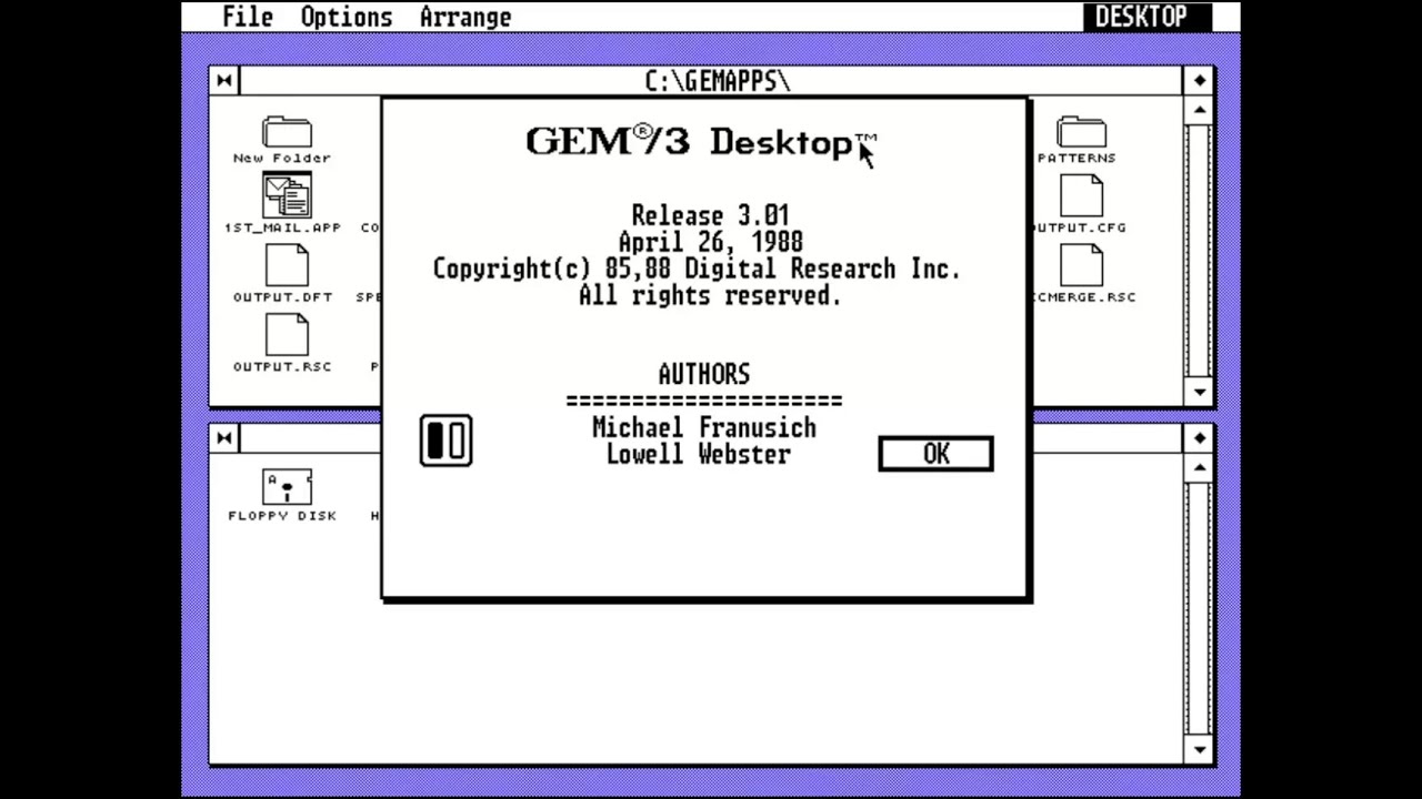 Raw installation footage of Digital Research GEM/3 - YouTube