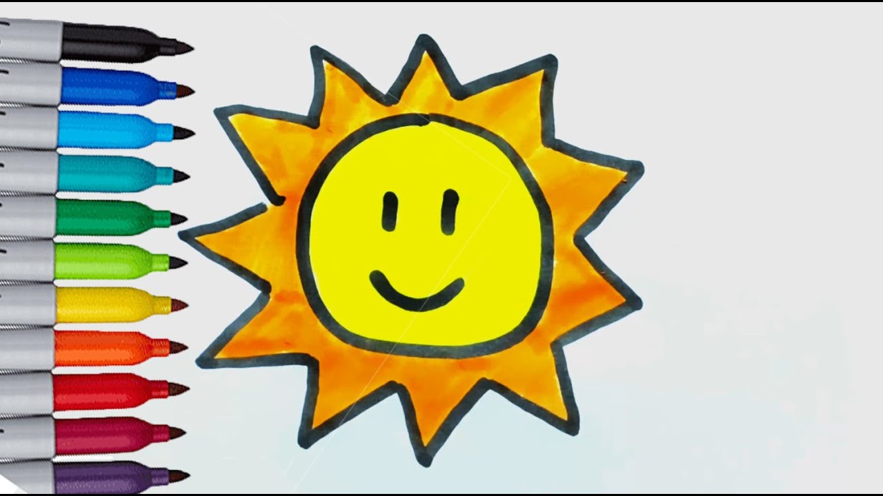 How To Draw Chibi Sun | Kids Drawing | Draw Tutorial - YouTube