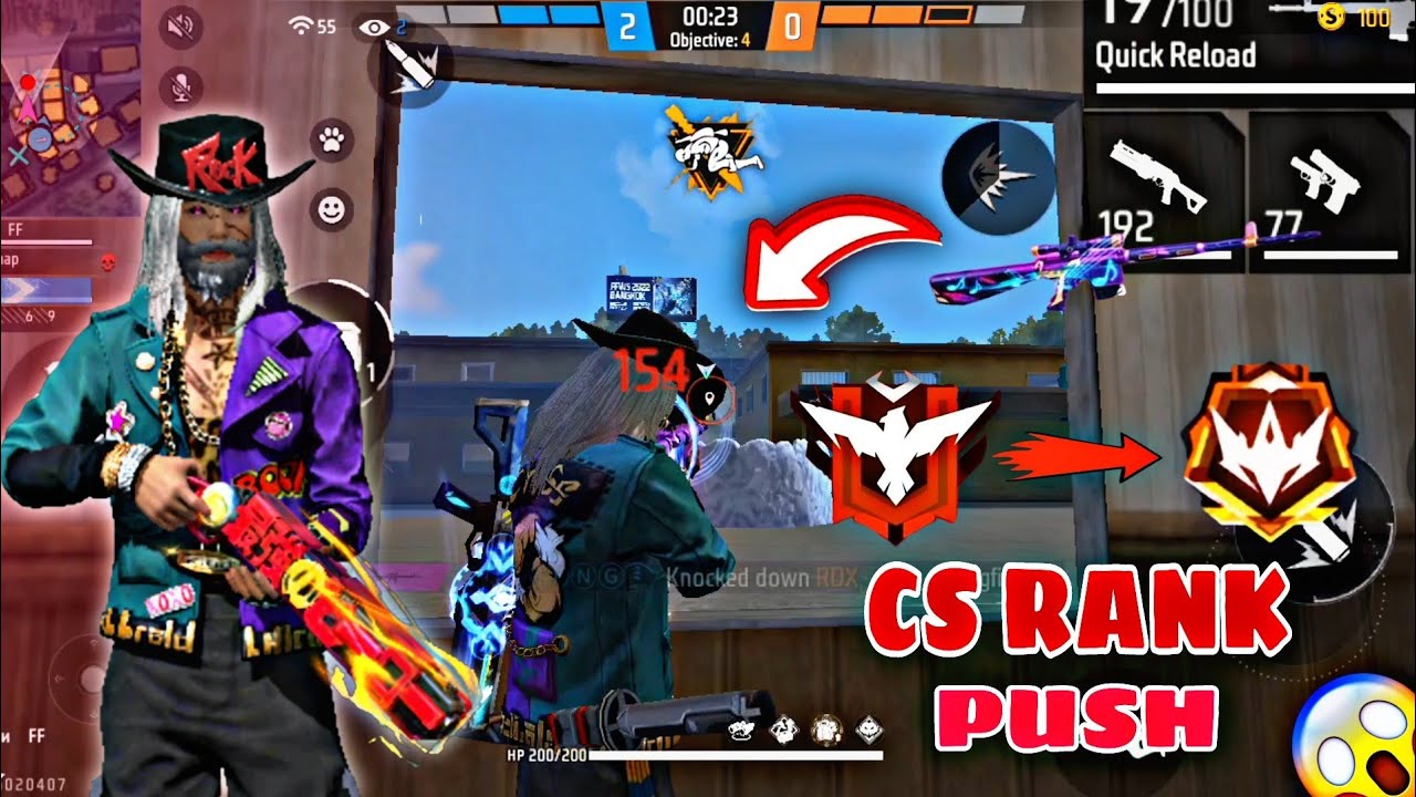 FREE FIRE GAMEPLAY || GOLD TO GRANDMASTER RANK PUSH || CLASH SQUAD RANK ...
