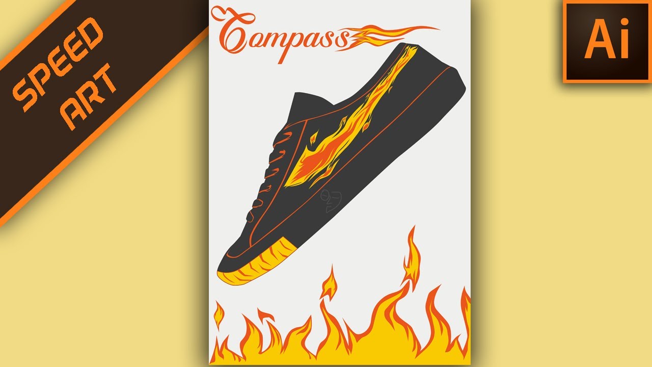 MENGGAMBAR SEPATU COMPASS [SPEED ART] | ADOBE ILLUSTRATOR - YouTube