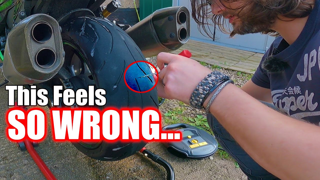 Can a Rope Plug Puncture Kit SAVE a Motorcycle Tyre? (Feat. Kawasaki ...