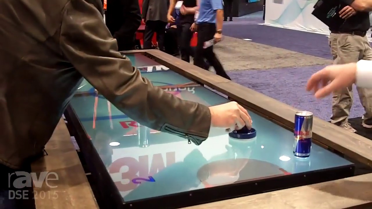 MultiTaction Demos Digital Air Hockey Table at DSE - YouTube