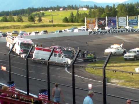 hobby stock crash. Montana Raceway Park - YouTube