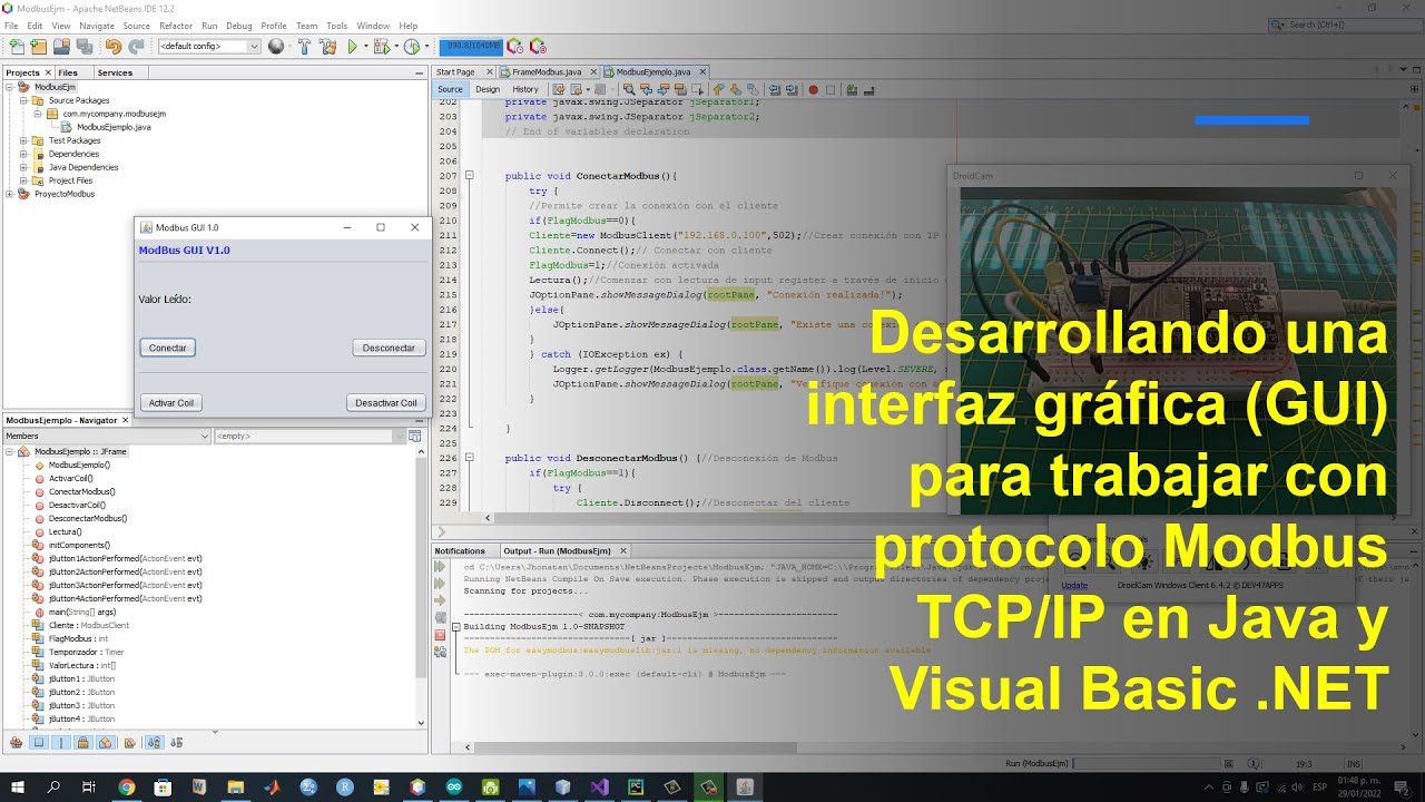 Desarrollo de interfaz gráfica (GUI) para trabajar con MODBUS TCP/IP a través de Java y Visual ...