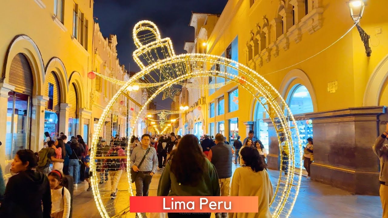 CHRISTMAS market decorated lights Walk 🎄🎁🎅 Lima Peru 2024 4K ...