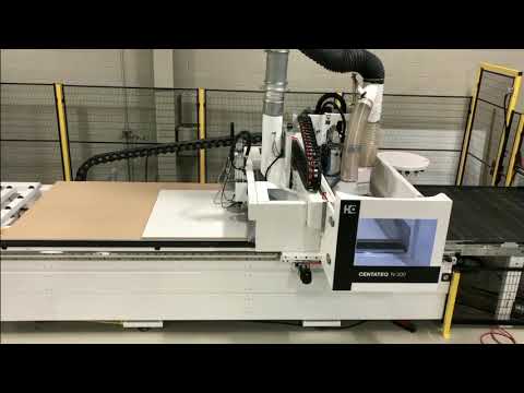 HOMAG CENTATEQ N-300 Nested-Based CNC Machining Center - Push Off - YouTube