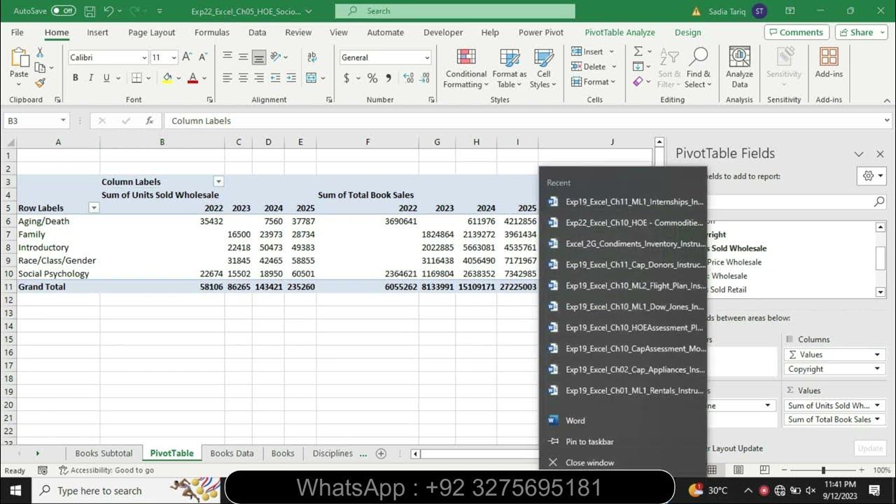 Exp22_Excel_Ch05_HOE - Sociology 1.1 | Excel Chapter 5 Hands-On Exercise - Sociology - YouTube