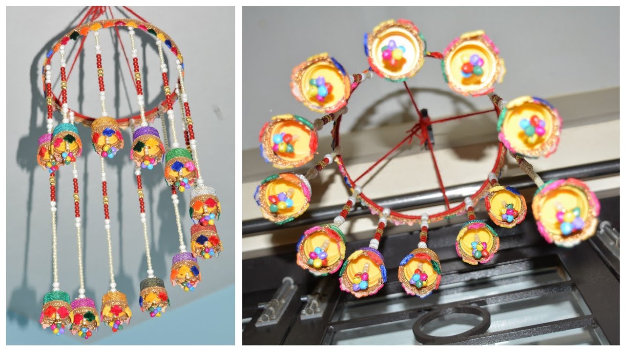 How to make Jhumar at home| DIY Jhumar Making|Easy wall hangings craft ...