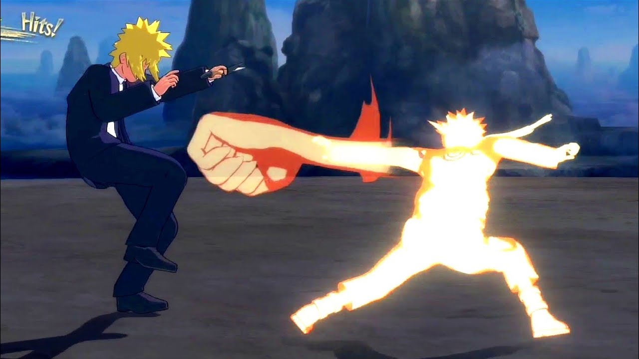 Father and Son fight force Naruto for Kurama link mode Naruto Vs Minato ...