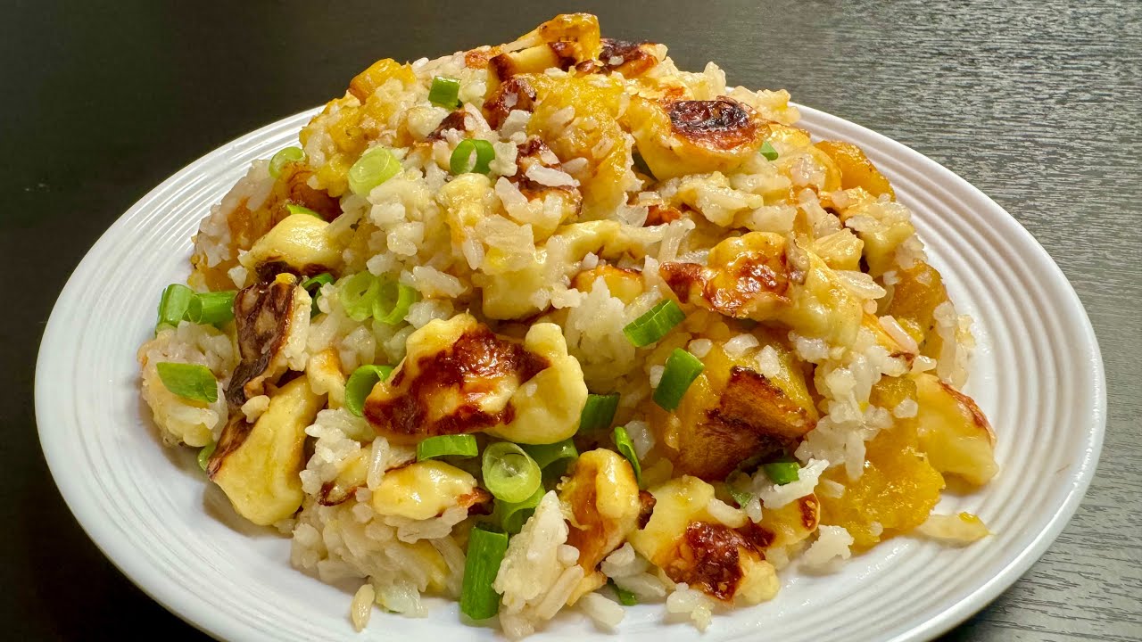 🍚🧀 ¡Crujiente Delicia! Arroz Dorado con Queso Frito y Plátano Maduro ...