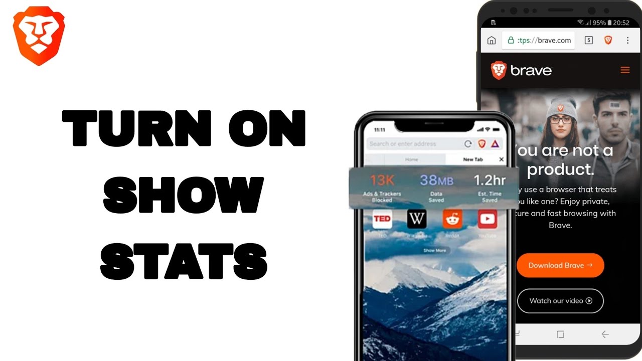 How To Turn On Show Stats On Brave Private Web Browser App - YouTube