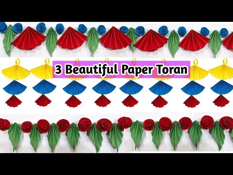 3 Paper Door Toran Making ideas | Diwali decoration ideas / Easy home ...