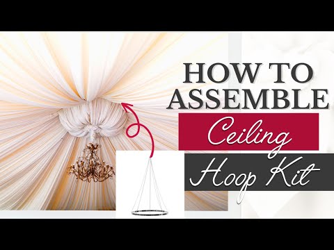 How can you hang fabric from the ceiling for a wedding?