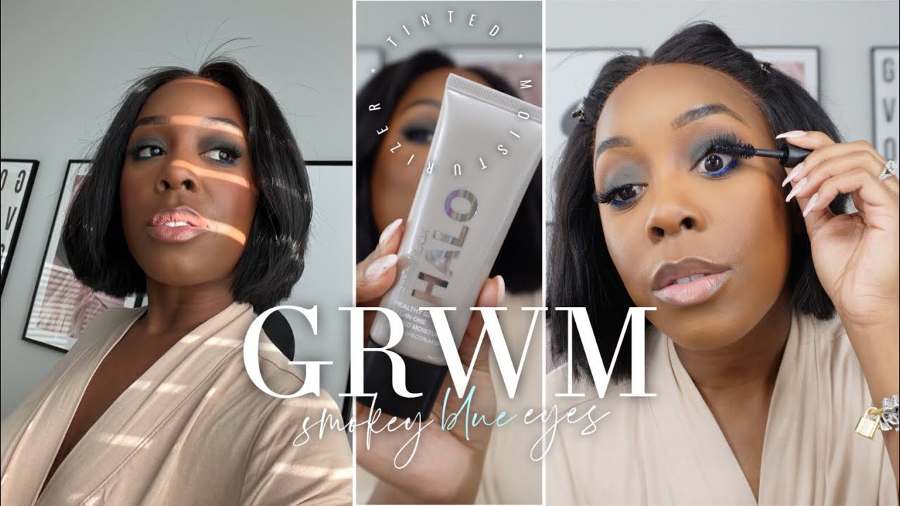 GRWM | blue eyes on brown skin + trying a NEW (to me) tinted ...