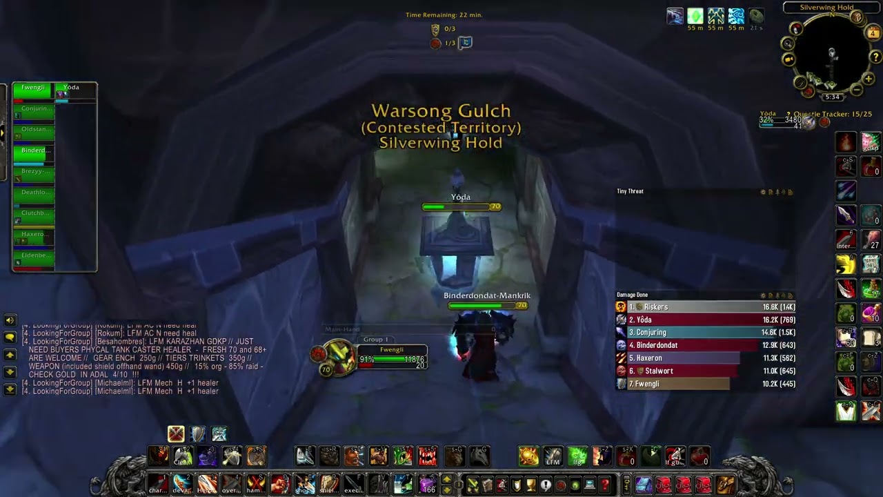 WoW WotLK Classic pre-patch protection warrior pvp Warsong Gulch 8 ...