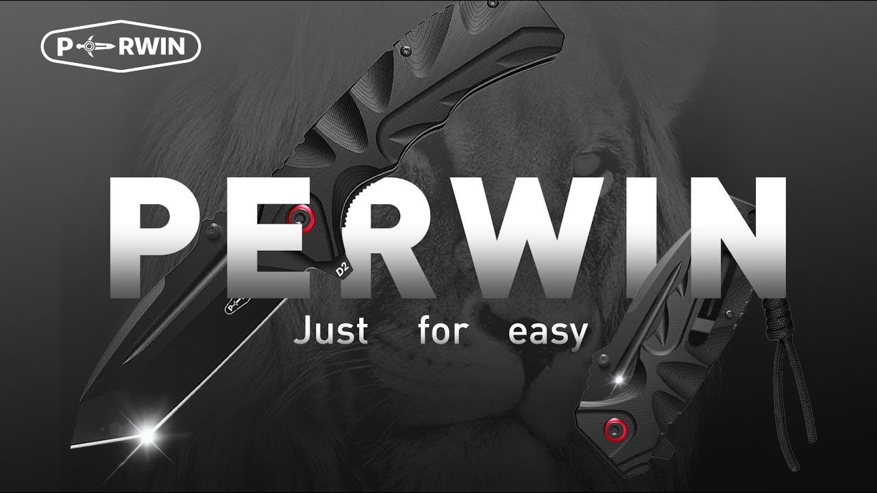 PERWIN Pocket Folding Knife - 4” D2 Steel Blade G10 Handle with Pocket ...