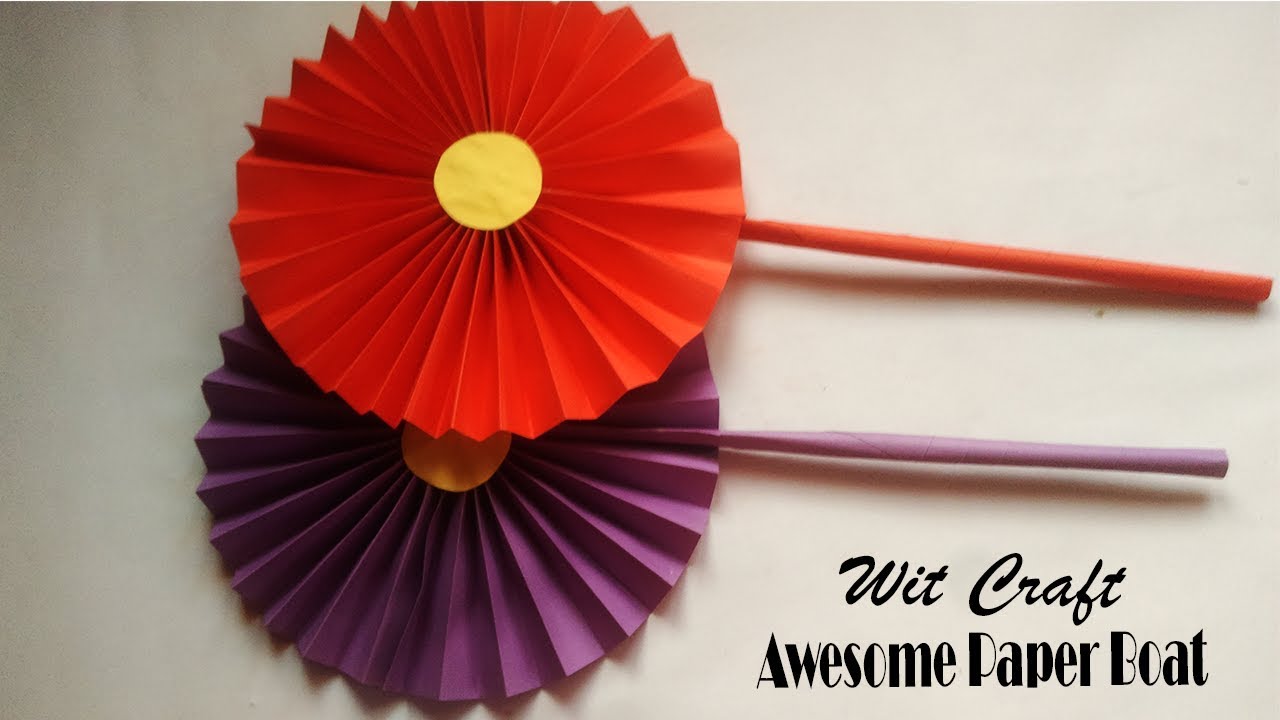 DIY ORIGAMI HAND FAN WIT CRAFT - YouTube