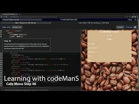 Learn Basic CSS by Building a Cafe Menu - Step 46 - YouTube