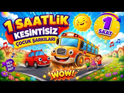 Minik Afacanlar Tüm Şarkılar🎵 Kırmızı Araba - Otobüsün Tekerleği Dönüyor (1 Saat Kesintisiz)🕐