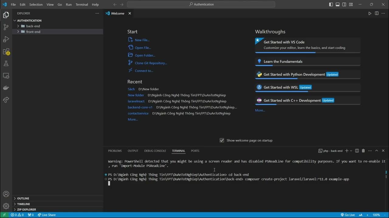 Authentication Laravel 11 + NextJS 14 cài đặt backend 1 - YouTube