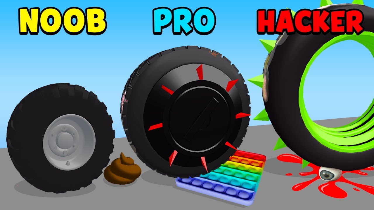 NOOB vs PRO vs HACKER - Wheel Smash - YouTube