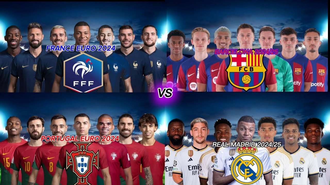 Real Madrid (current)⚪🔥 vs Portugal (earo2024) 🔴💢 vs Barcelona(current ...
