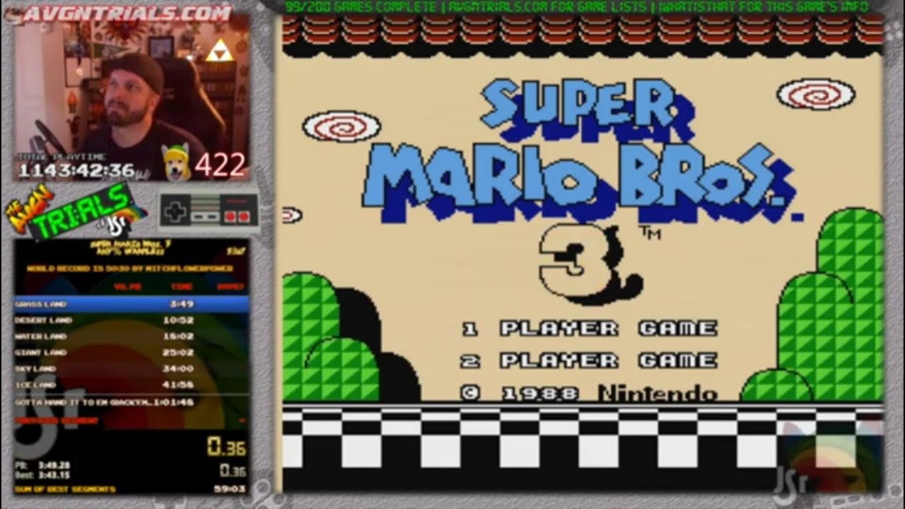 #100: Super Mario Bros. 3 Speedrun (Any% Warpless) in 1:00:10! | The ...