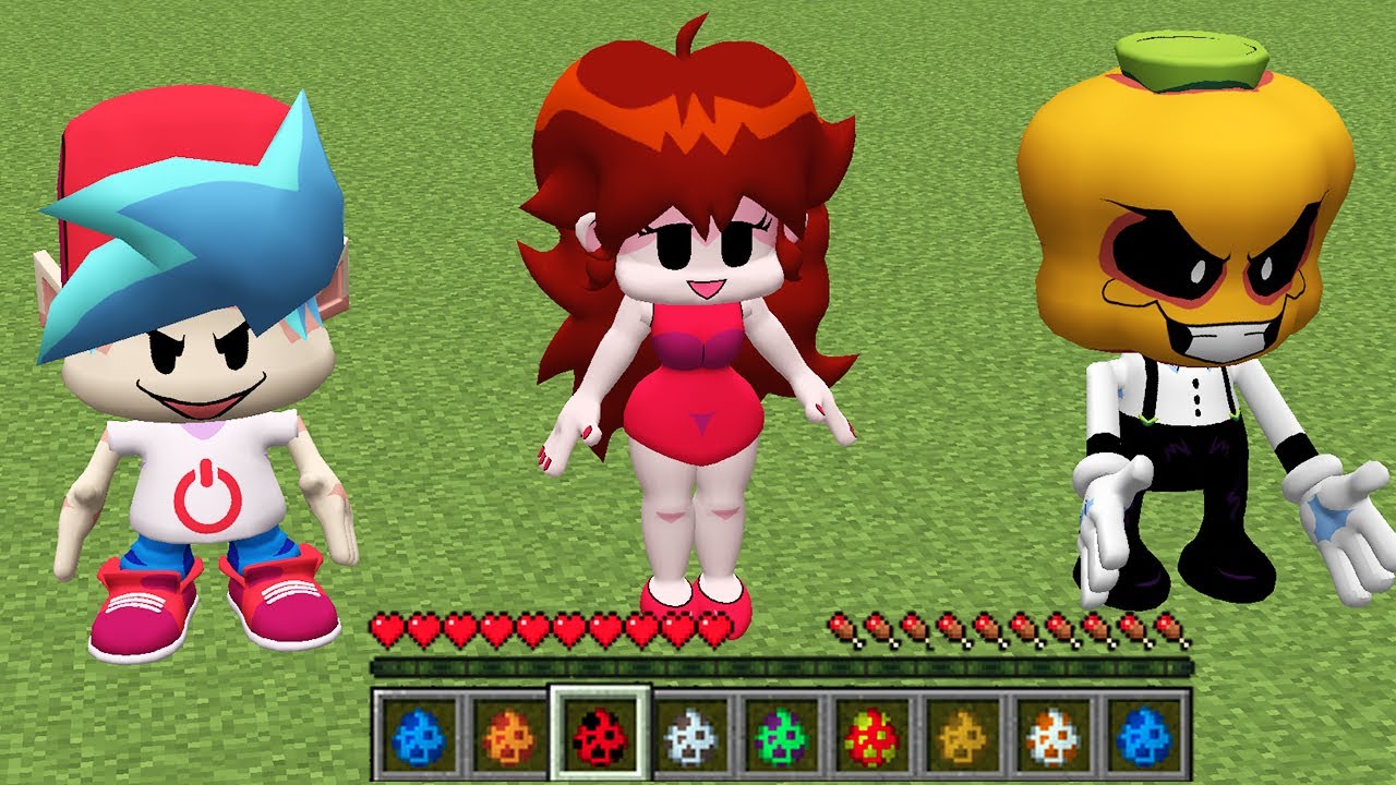 how to spawn fnf boyfriend girlfriend pumpkin in minecraft friday night ...