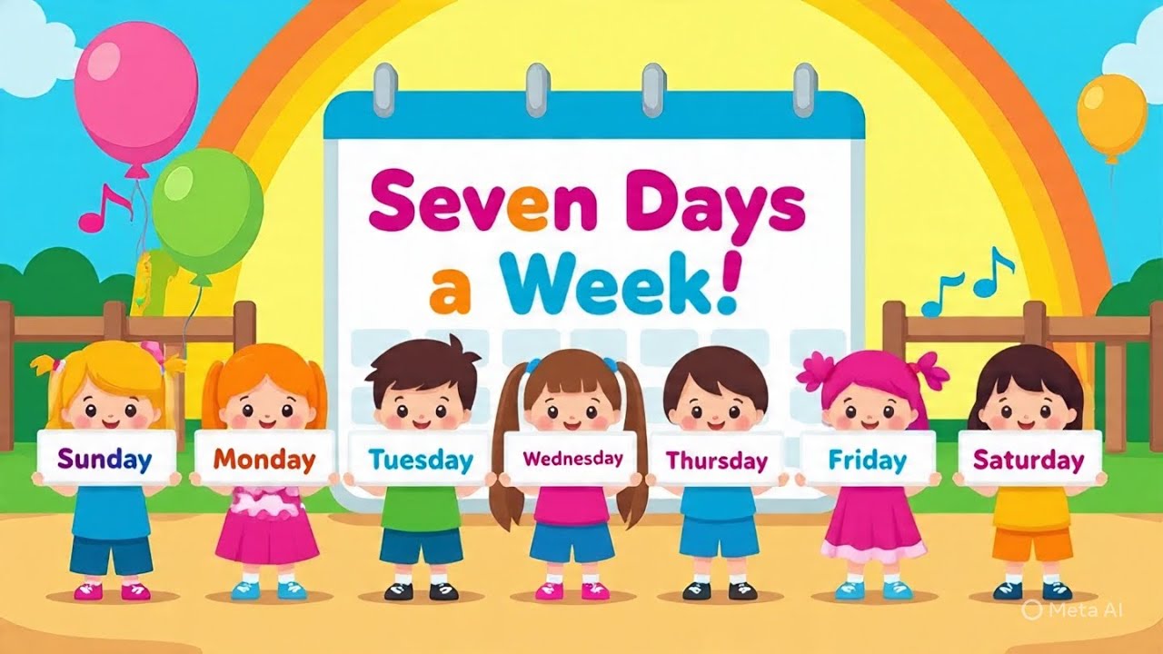 Seven Days Make a Week | Days of the Week Song for Kids | 3D Nursery ...